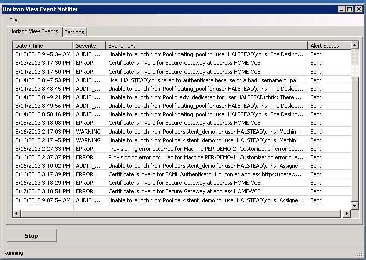 Horizon View Events Notifier | Virtual Thoughts